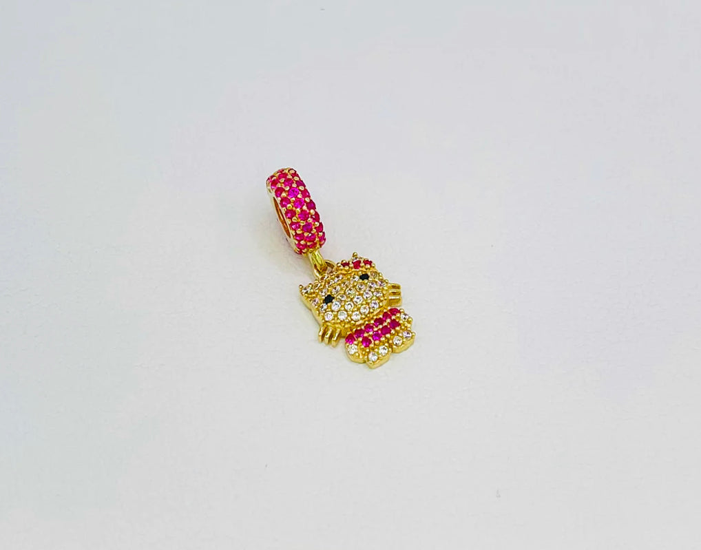14k Pink CZ Kitty Charm – DMJewelry21